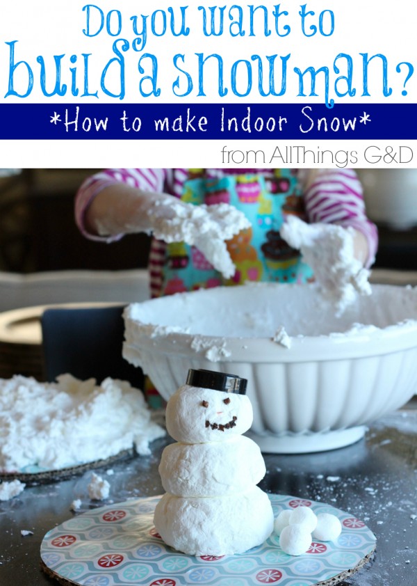 Do You Want to Build a Snowman? {How to Make Indoor Snow} - All Things G&D